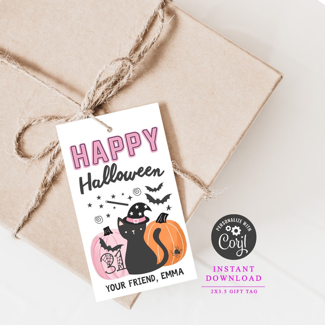 Happy Halloween Gift Tag Halloween Birthday Party Favors Printable ...