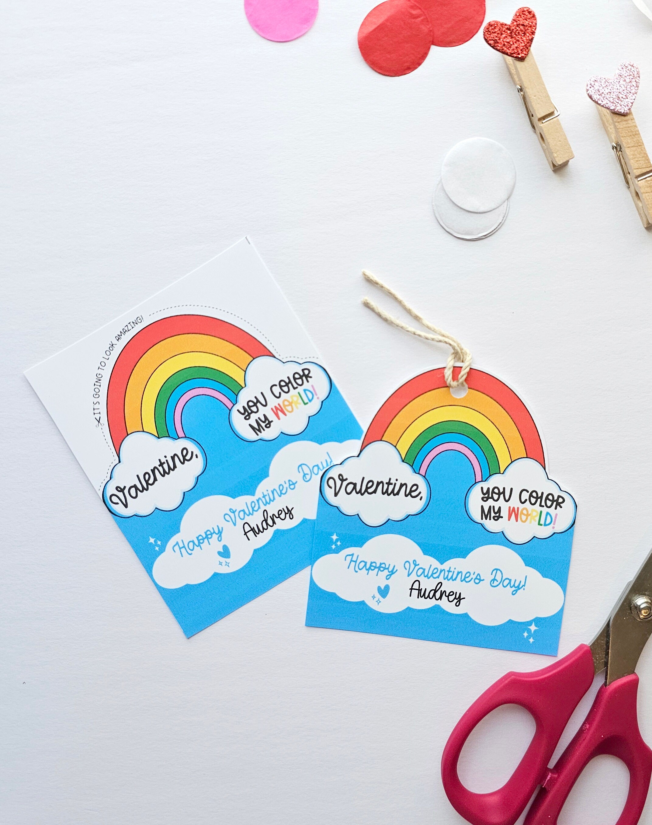 Printable Valentine Cards for Kids, Valentine You Color My World ...