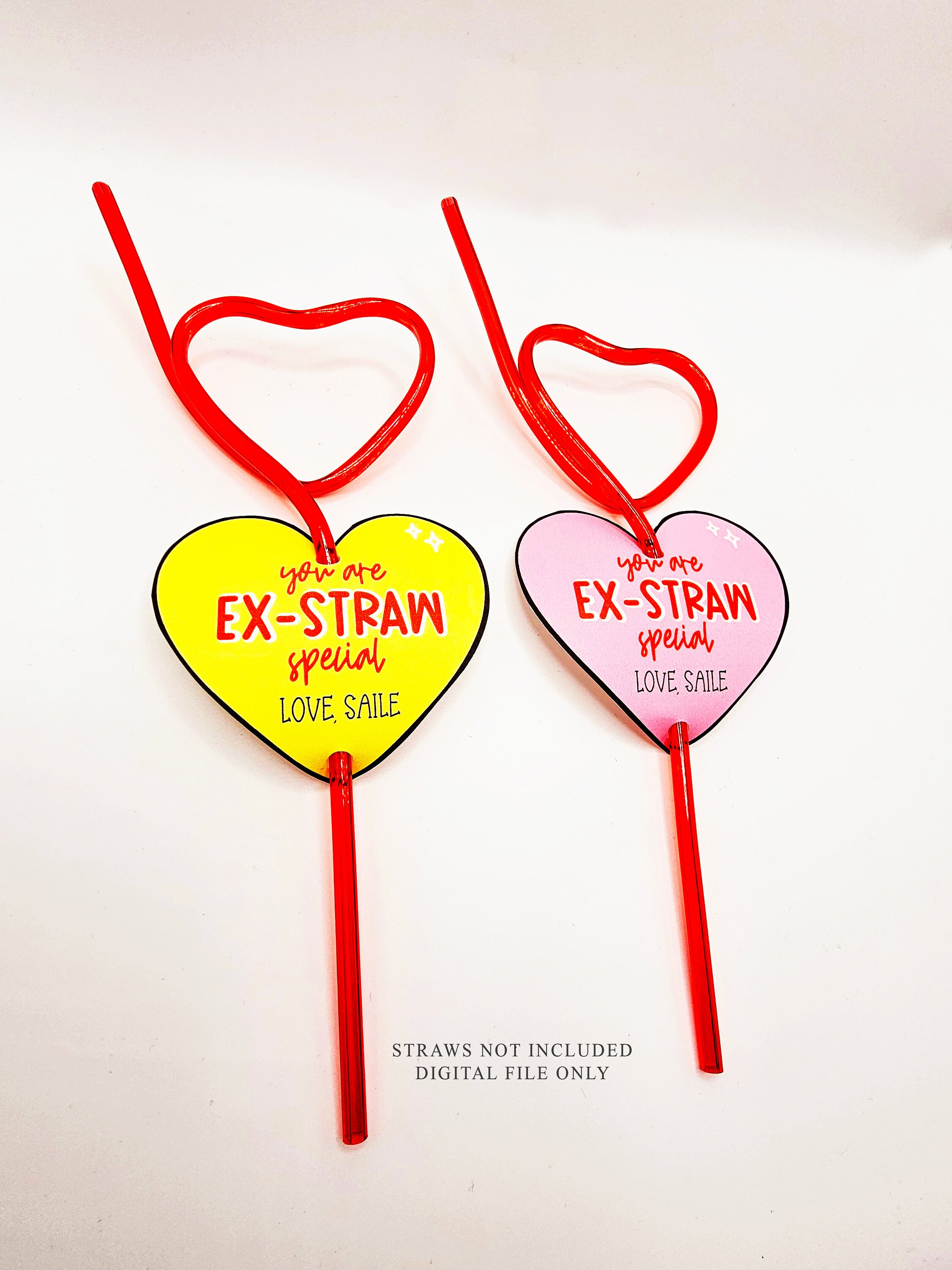 Editable Crazy Straw Tags, Valentine Cards for Kids School, You're Ex ...