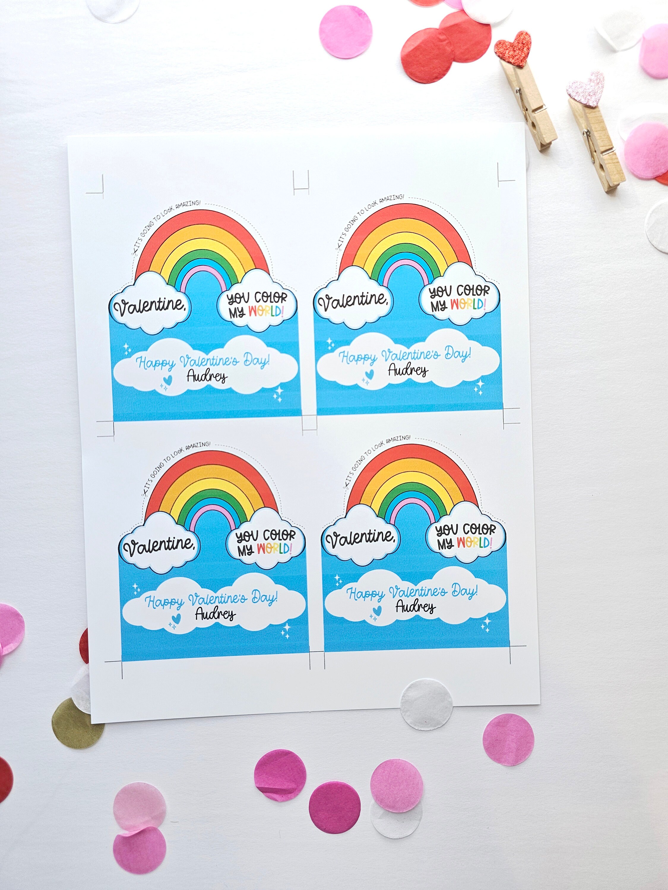 Printable Valentine Cards for Kids, Valentine You Color My World ...