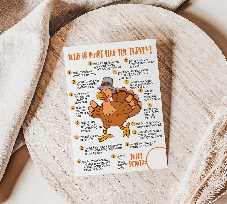 Printable Thanksgiving Game, Friendsgiving Game, Family Thanksgiving ...