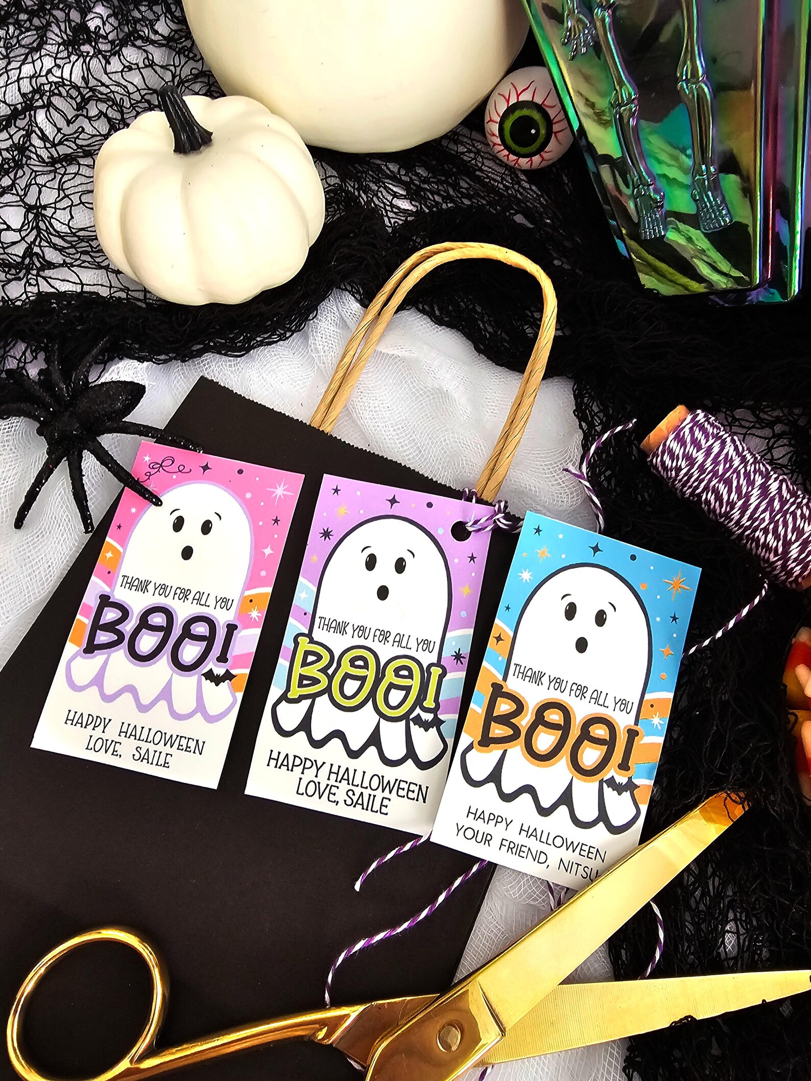 Printable Halloween Gift Tag Thank You for All You Boo Digital Tags ...