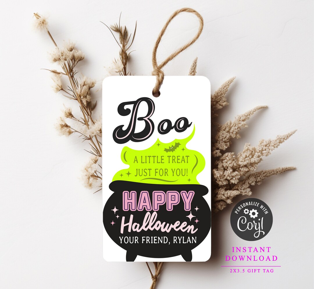 Boo A Little Treat for You Gift Tag Printable Cute Halloween Trick or ...