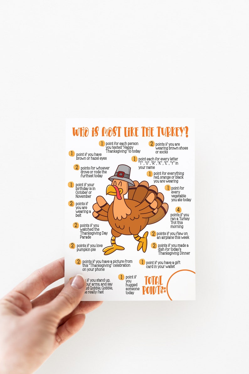 Printable Thanksgiving Game, Friendsgiving Game, Family Thanksgiving ...