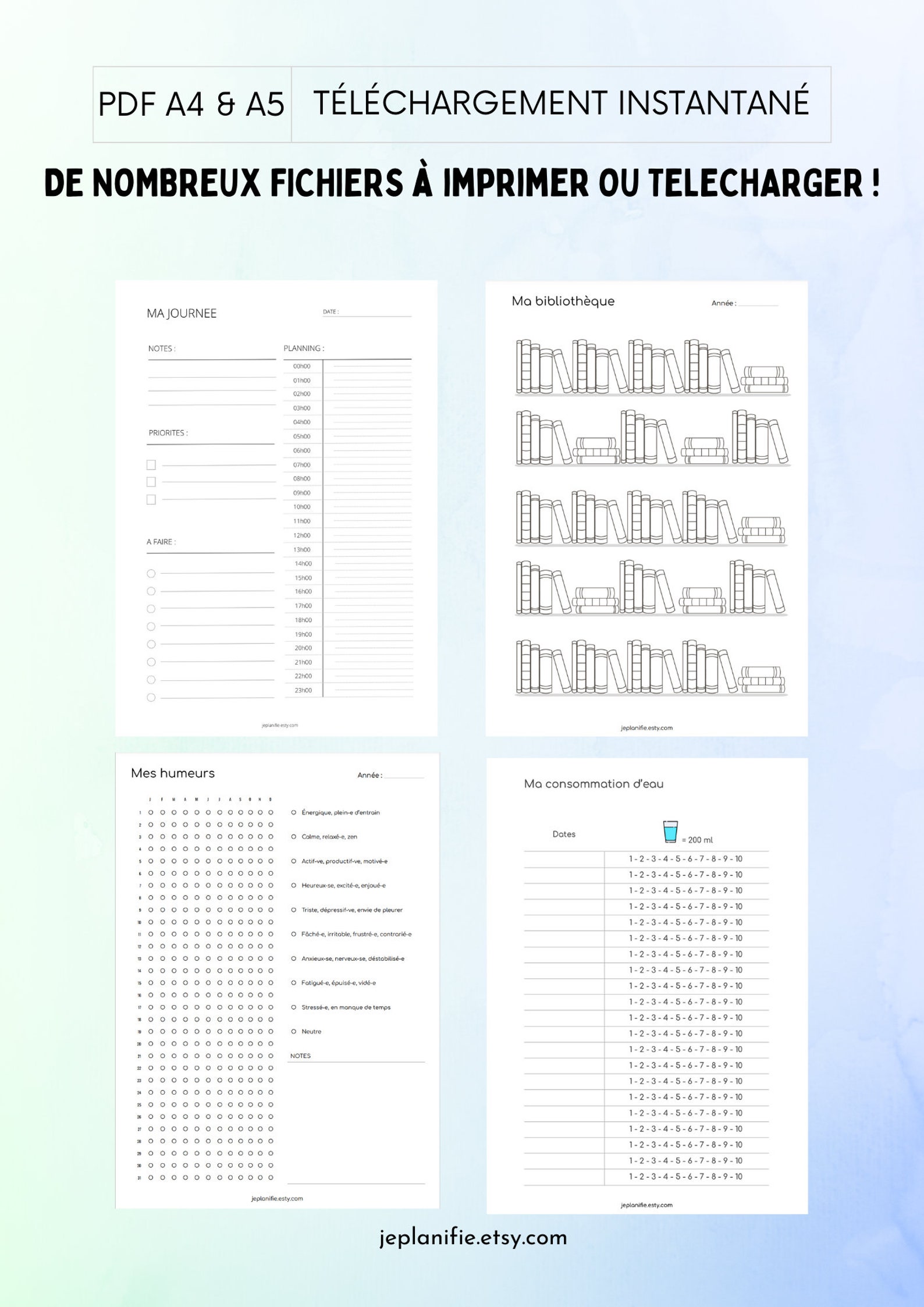 Printable and Fillable PDF Monthly Budget Planner, Template for ...