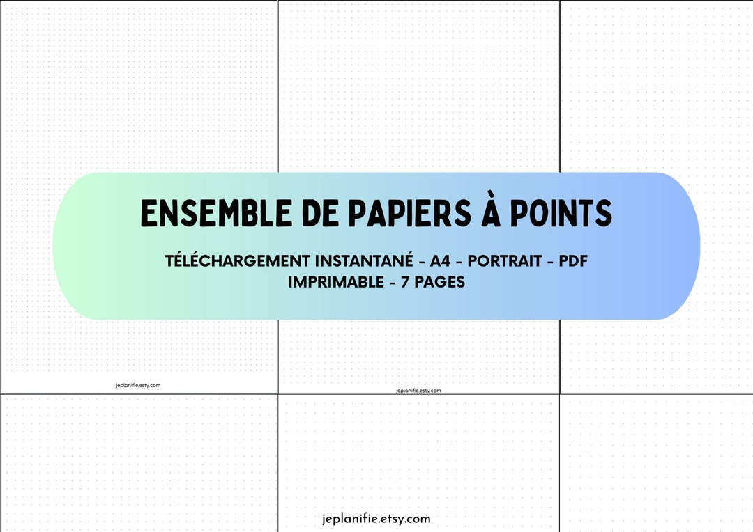 Dot Paper Set, 7 Different Sizes, From 4mm to 10mm, Printable Pdf, A4 ...