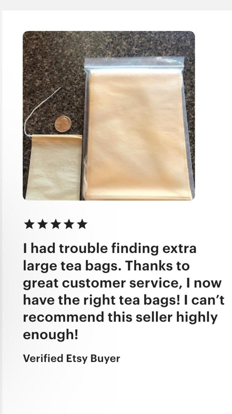 XL Empty Tea Bags Unbleached Pitcher Size, Soups, Potpourri, Herbs ...