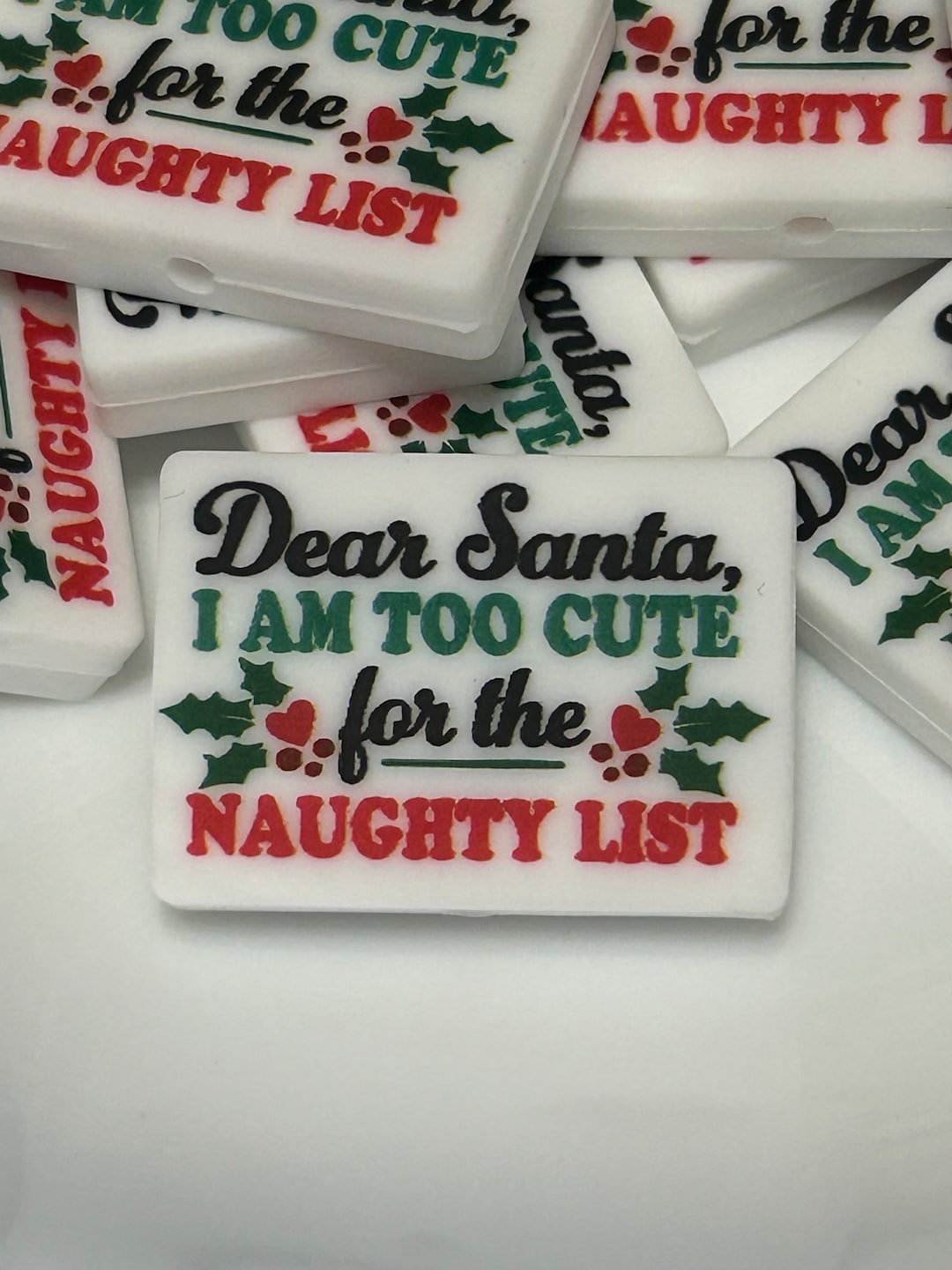 Focal Bead Dear Santa, I Am Too Cute for the Naughty List - Etsy