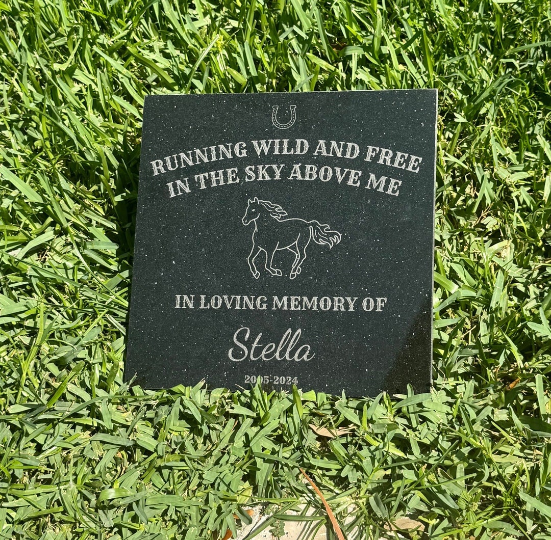 Horse Memorial Stone, Granite Horse Plaque, Engraved Horse Memorial ...