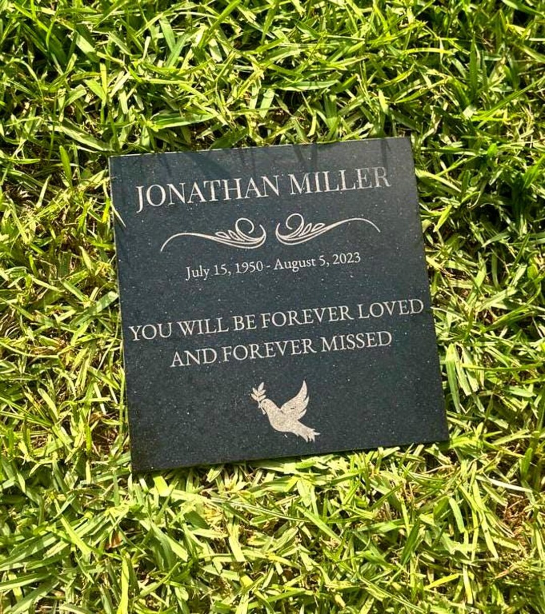 Granite Grave Stone, Personalized Grave Marker, Custom Memorial Stone ...