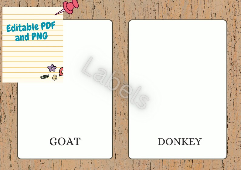 10 Montessori Farm Animal Flashcards/free 3 Coloring Pages/editable PDF ...