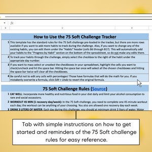75 Soft Challenge Tracker | Editable Spreadsheet Template (googlesheets ...