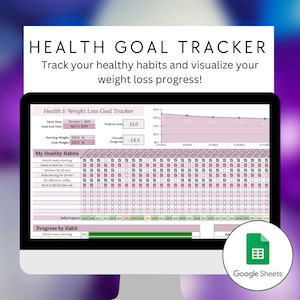 Health Goal and Weight Loss Tracker | Editable Google Sheet Spreadsheet ...