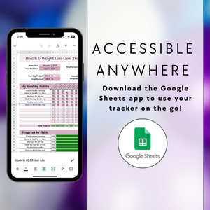 Health Goal and Weight Loss Tracker | Editable Google Sheet Spreadsheet ...