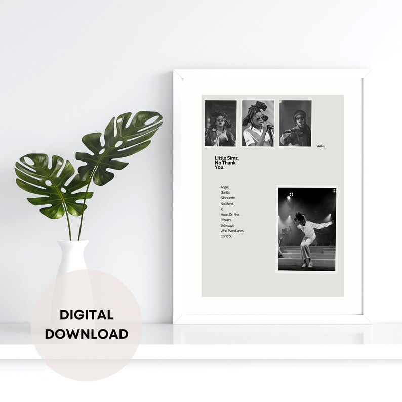 Little Simz No Thank You Album Black & White Print - Etsy