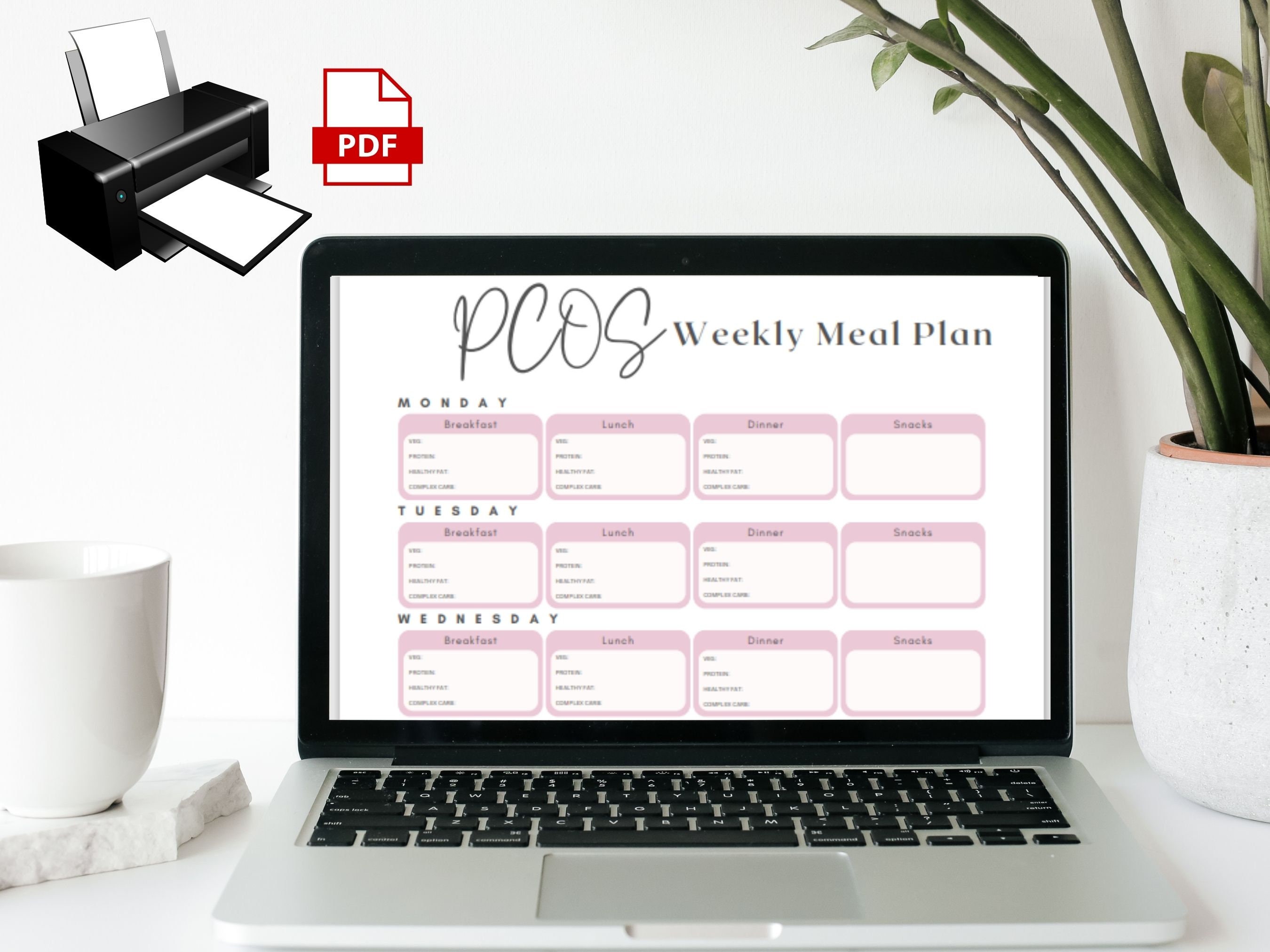PCOS Weekly Meal Planner for PCOS Diet Meal Plan Polycystic Ovarian ...