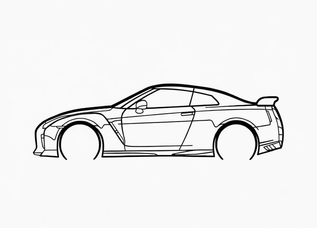 Nissan R35 GTR Silhouette Dxf - Etsy Australia