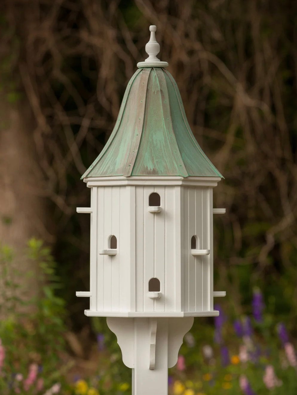 12-hole 16" Songbird House- Copper or Patina Copper Top With Pvc/vinyl ...