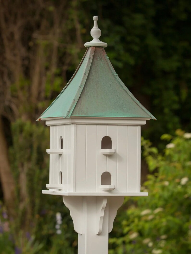 8-hole 14" Purple Martin Bird House- Copper or Patina Copper Top With ...