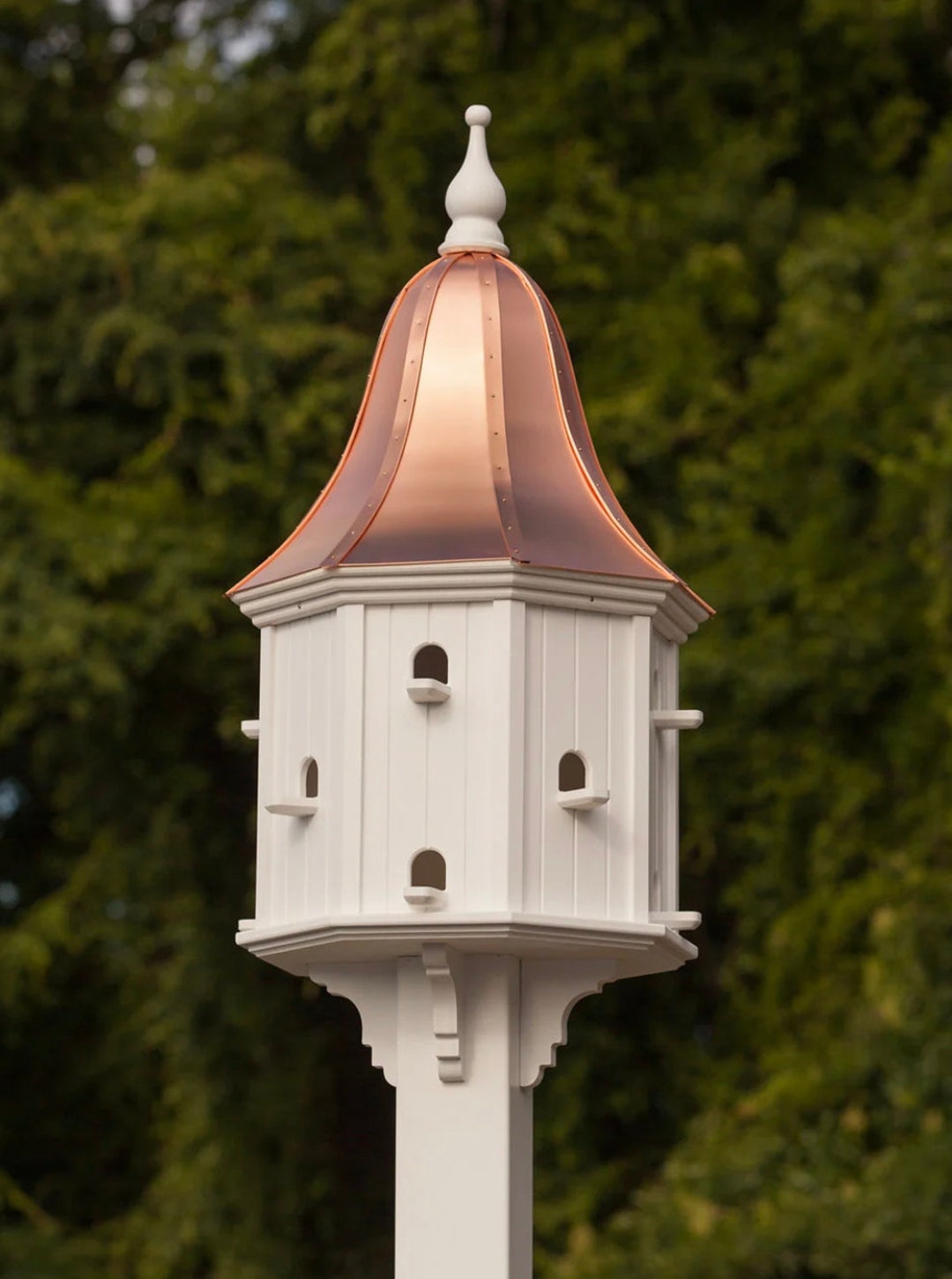 12-hole 22" Octagon Purple Martin Bird House- Copper or Patina Copper ...