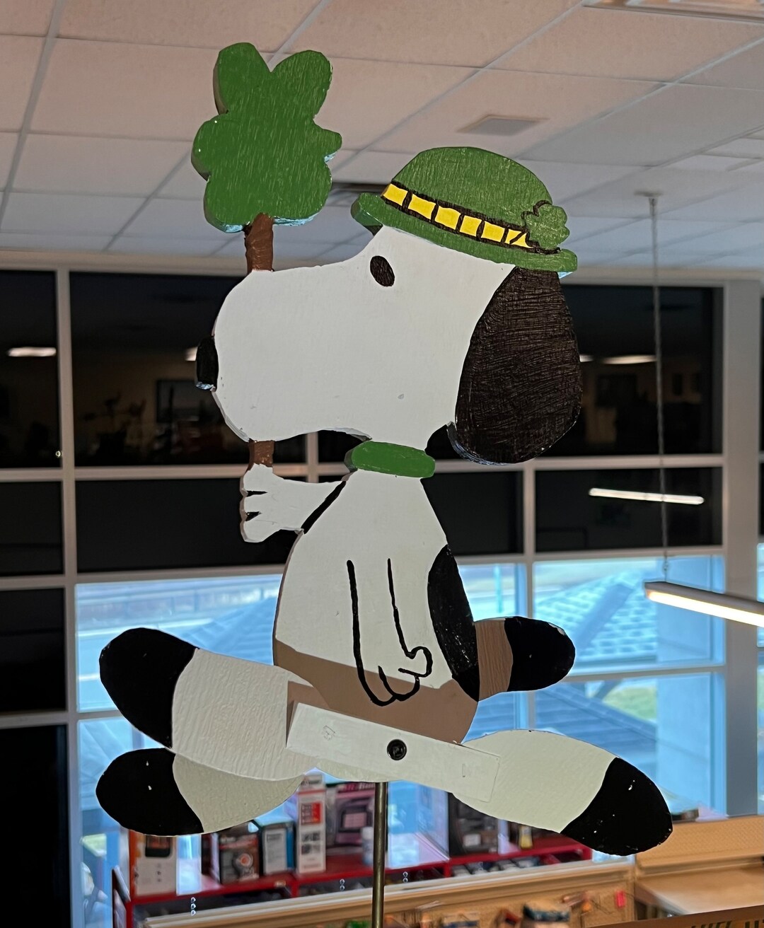 Custom Shamrock Snoopy St. Patricks Day Whirly Gig hand-made - Etsy