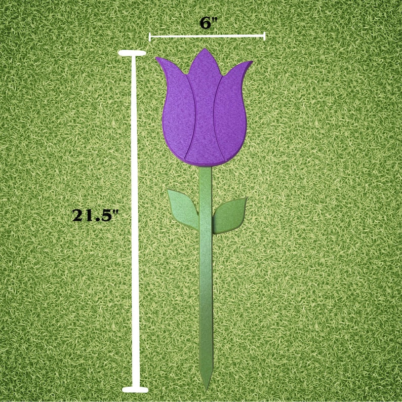 Poly Tulip Garden Decorations W/ Stake- - Etsy