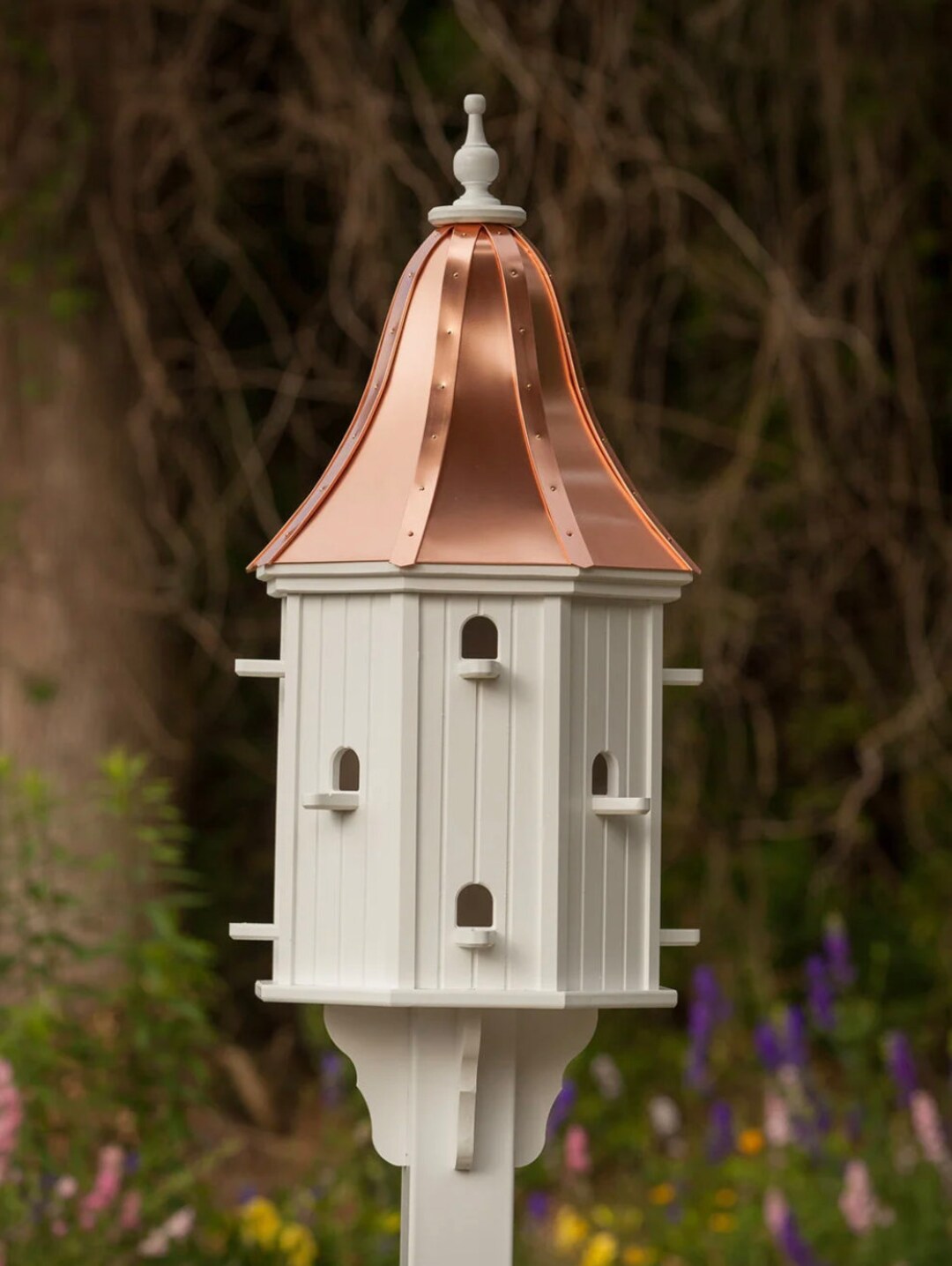 12-hole 16" Songbird House- Copper or Patina Copper Top With Pvc/vinyl ...