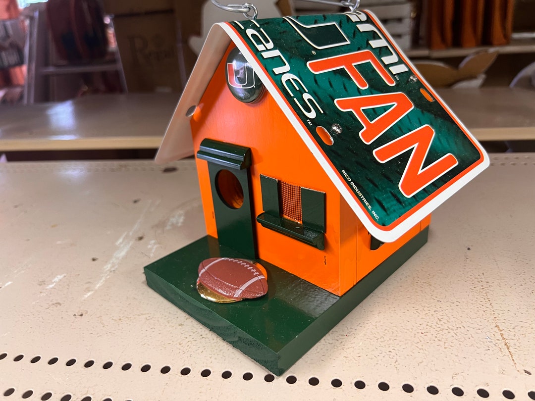 Custom University of Miami License Plate Bird House Amish - Etsy