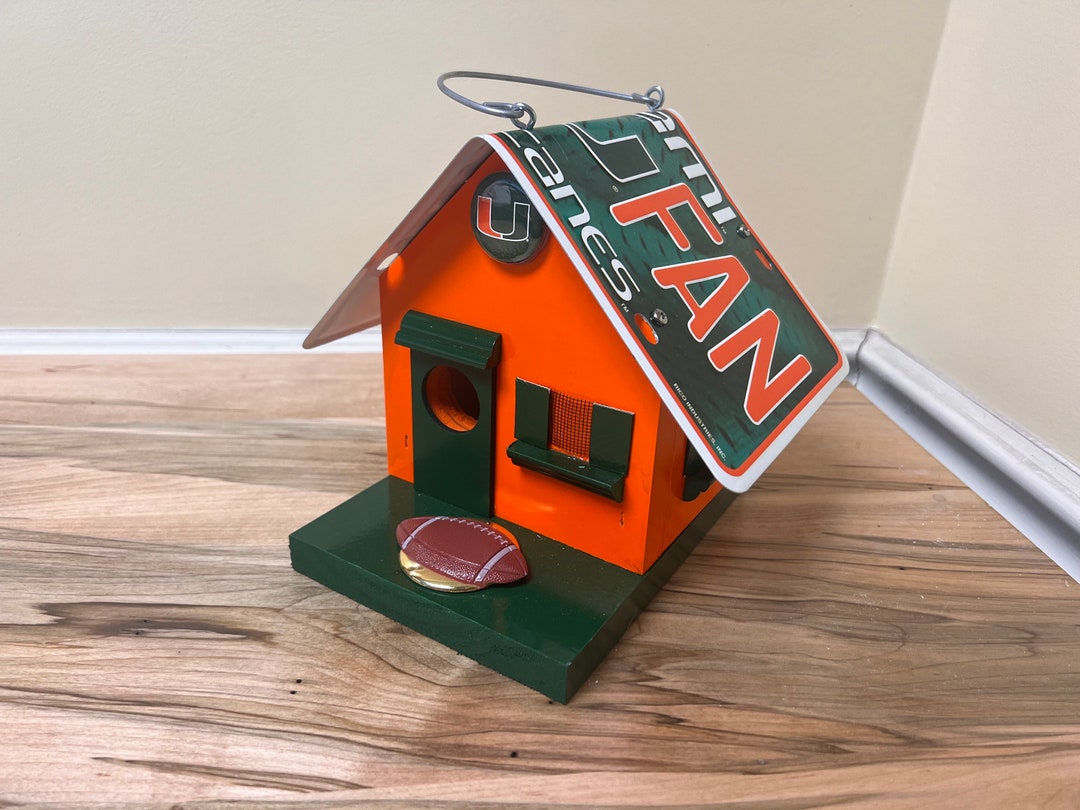 Custom University of Miami License Plate Bird House Amish Made - Etsy