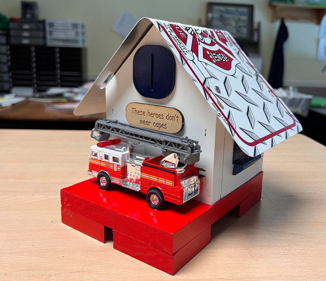 Custom Fireman License Plate Safe/bank House- Amish Made - Etsy