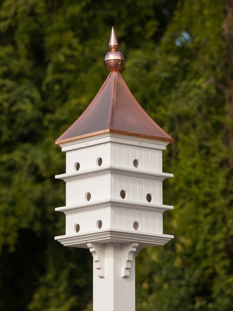 12-hole 18" Purple Martin Bird House- Copper or Patina Copper Top With ...