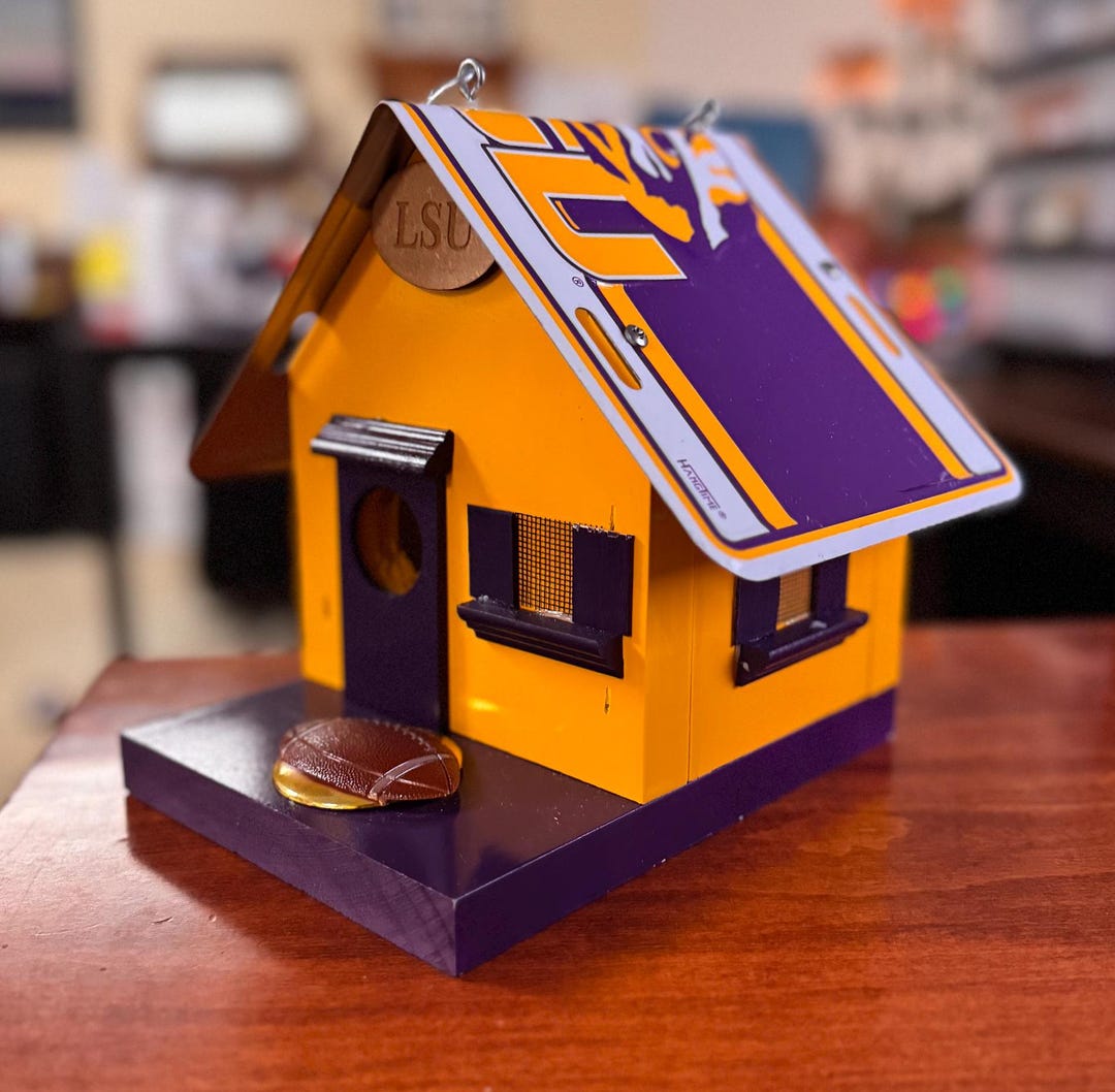 Custom LSU License Plate Bird House- Amish Made - Etsy