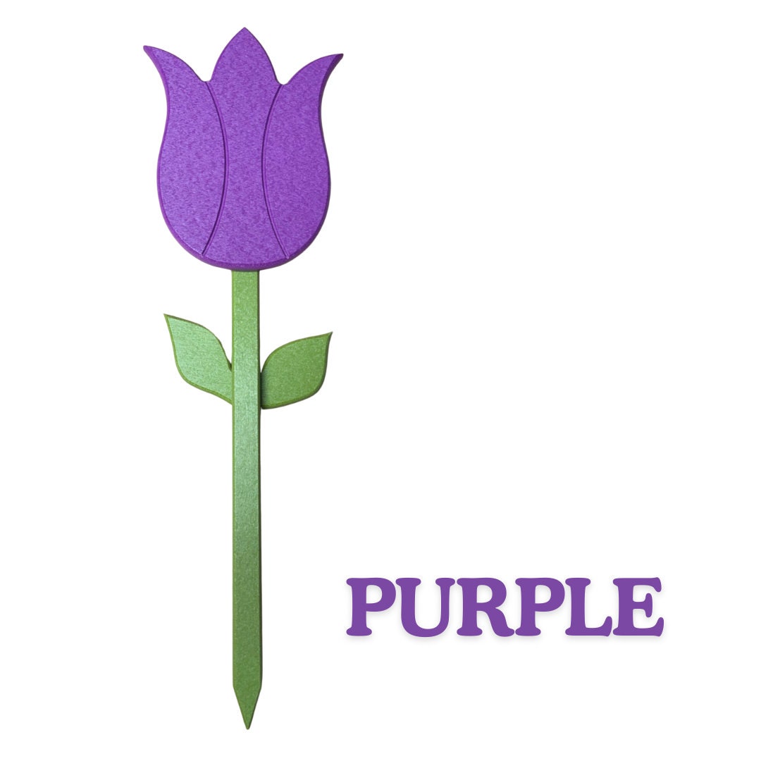 Poly Tulip Garden Decorations W/ Stake- - Etsy