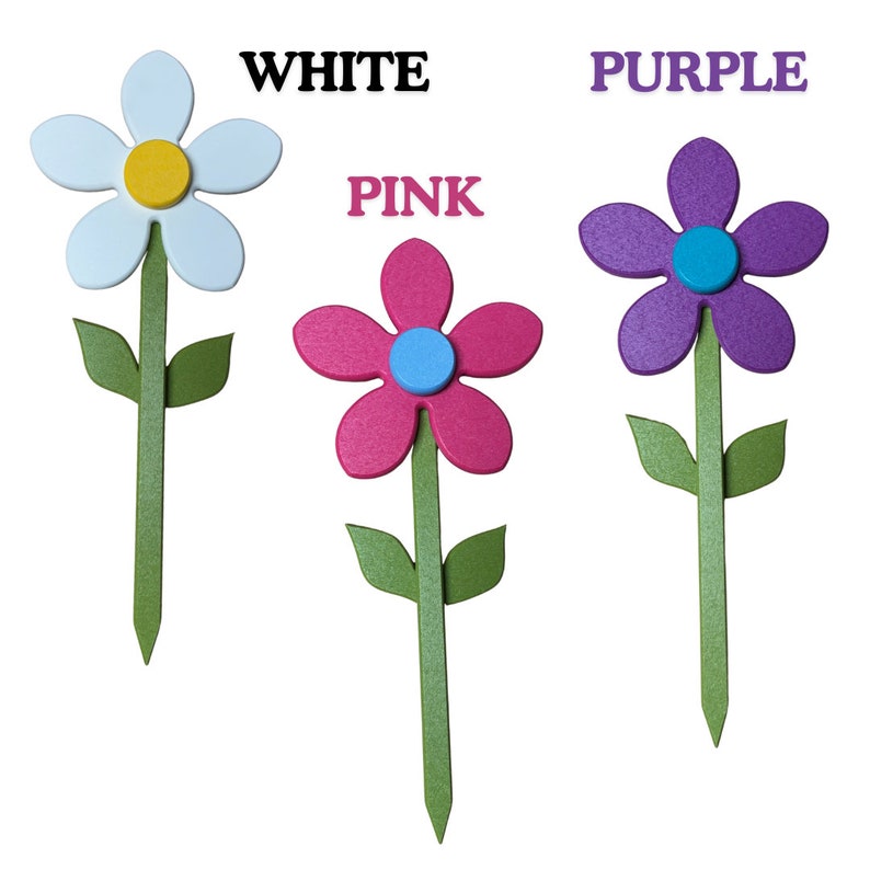 Poly Daisy Garden Decorations W/ Stake - Etsy