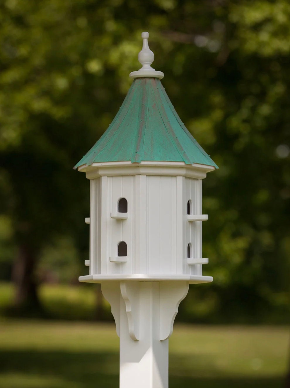 8-hole 14" Octagon Songbird House- Copper or Patina Copper Top With Pvc ...