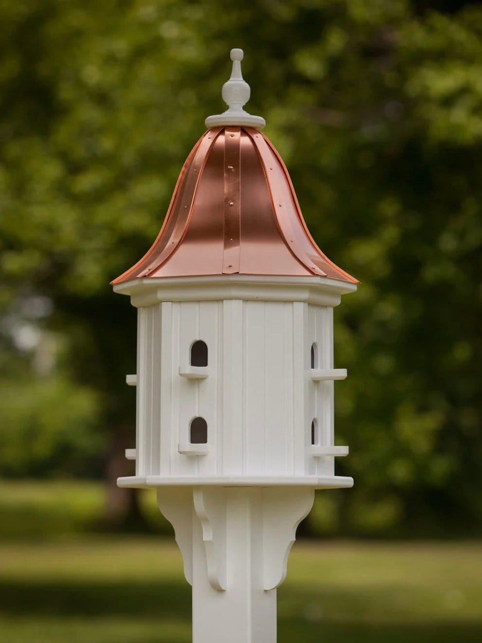 8-hole 14" Bell Songbird House- Copper or Patina Copper Top With Pvc ...