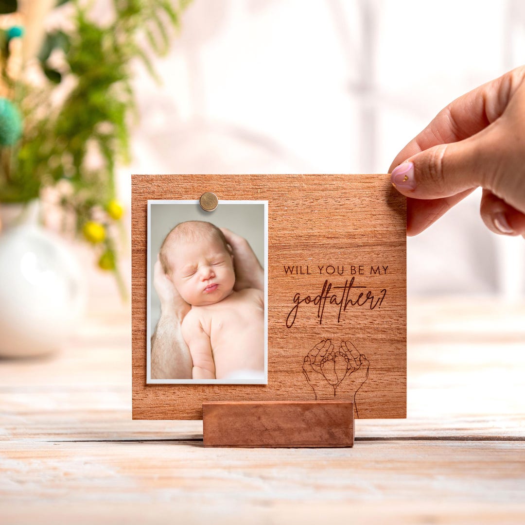 Personalized Godparent Photo Frame - Engraved Wood Gift - Etsy
