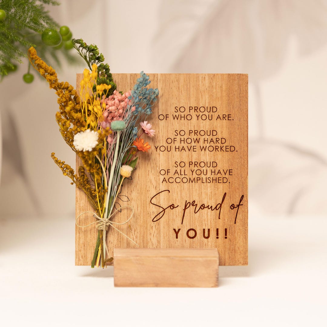 So Proud of You, Congratulations Custom Graduation Decor, Natural ...