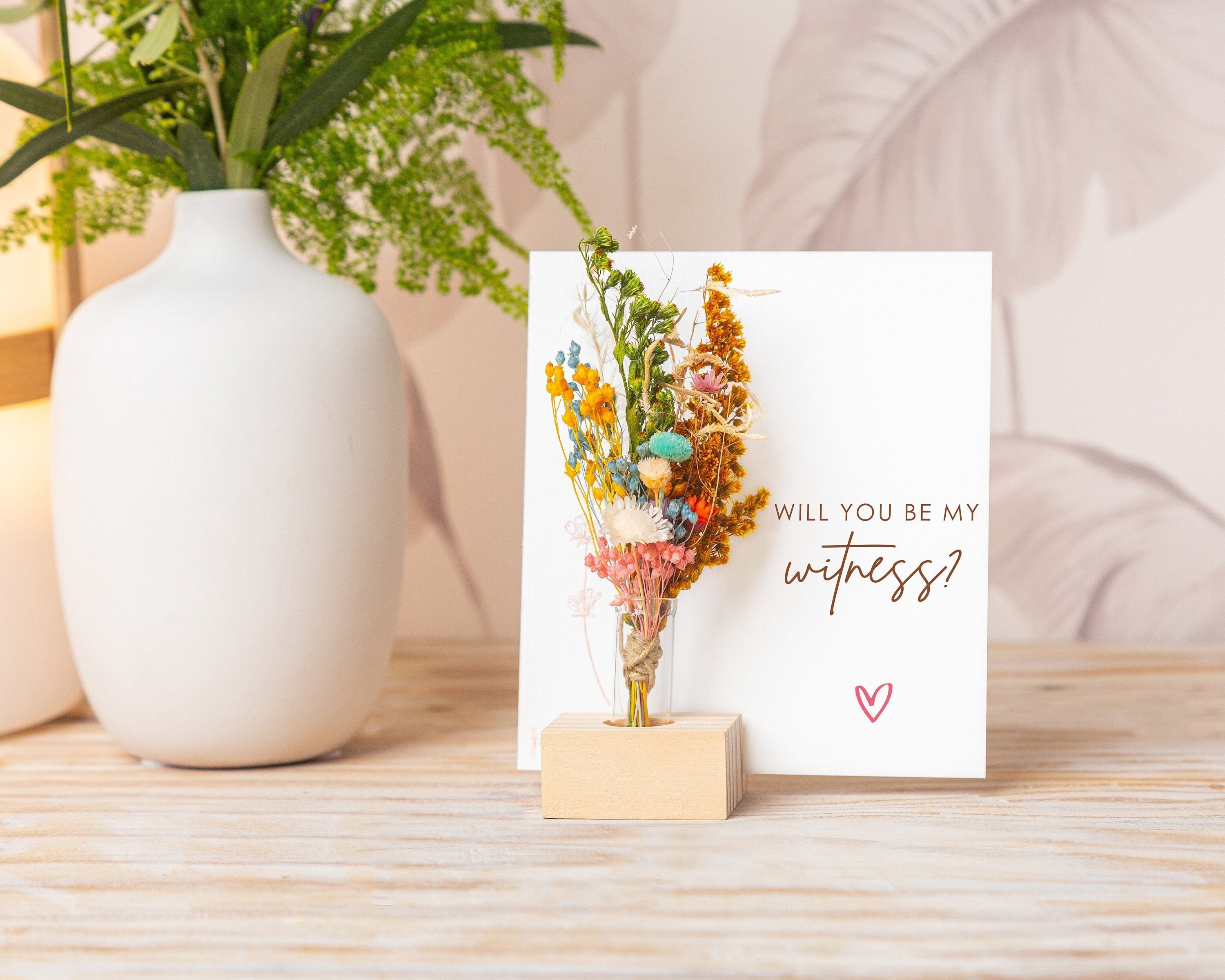 Will You Be My Witness, Wedding Proposal Card, Proposal Box, Dried ...