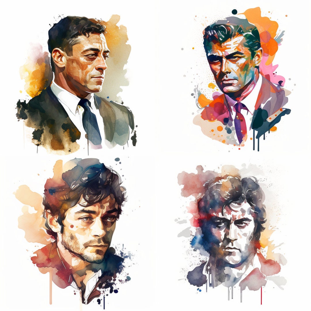 Watercolor Celebrity, Set of 4, Digital Clipart, Digital Downloads ...