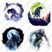Watercolor Werewolf, Set of 4, Clipart, Digital Clipart, Digital ...