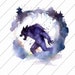 Watercolor Werewolf, Set of 4, Clipart, Digital Clipart, Digital ...