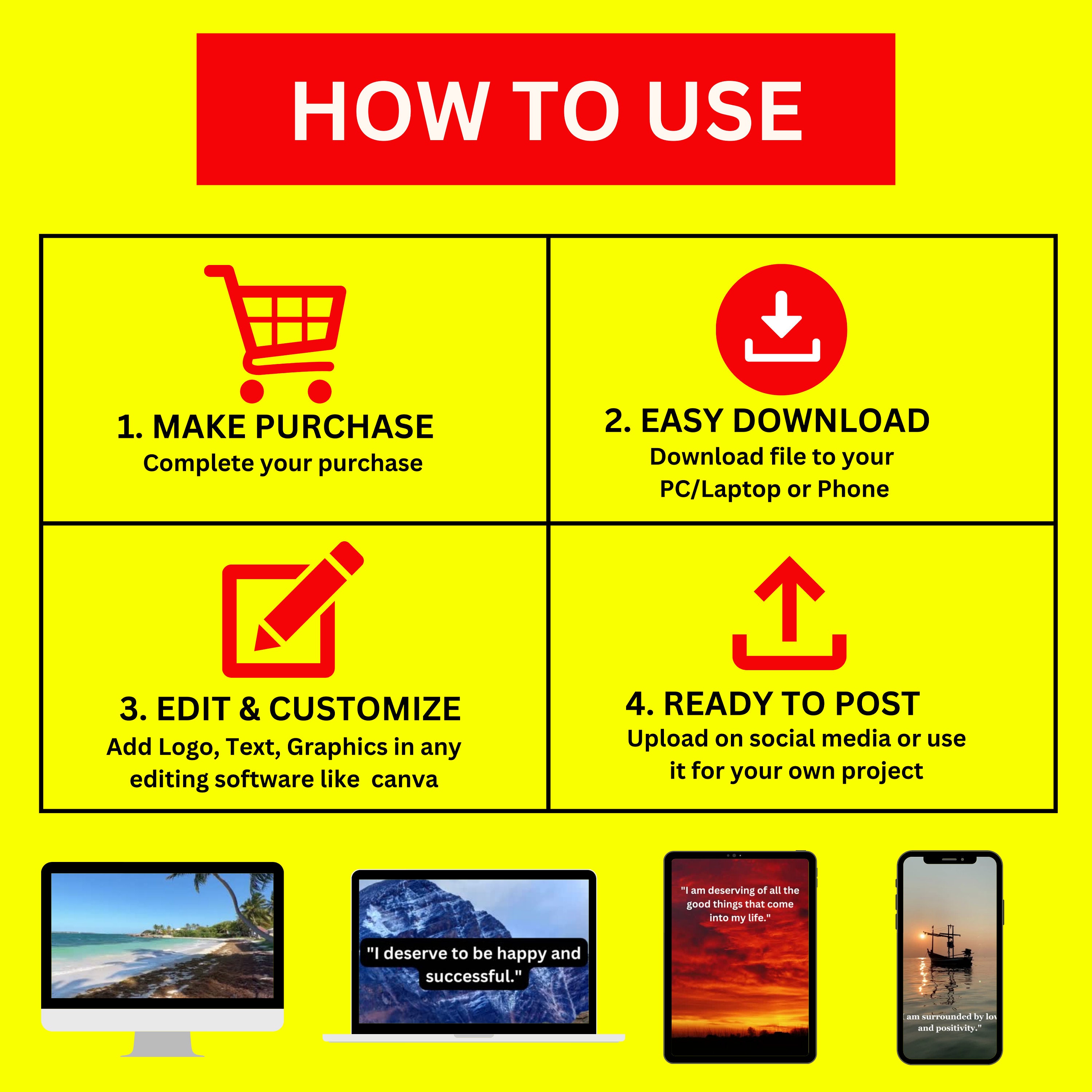 100 Positive Affirmation Quotes Reels Video Bundle, Daily Affirmation ...