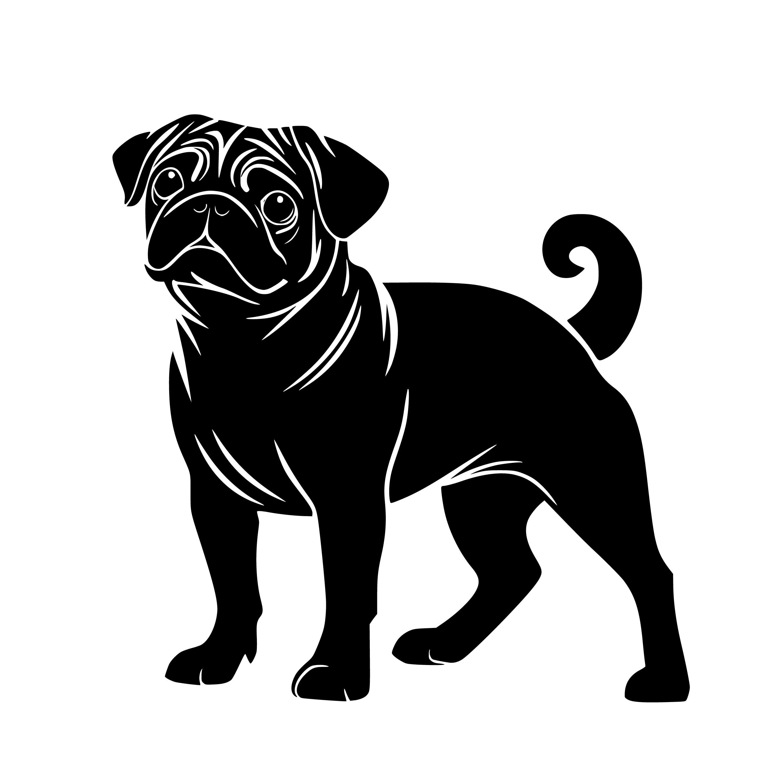 Pug Svg, Pug Svg Bundle, Pug Dog Svg, Pug Silhouette, Pug Cut File, Pug ...