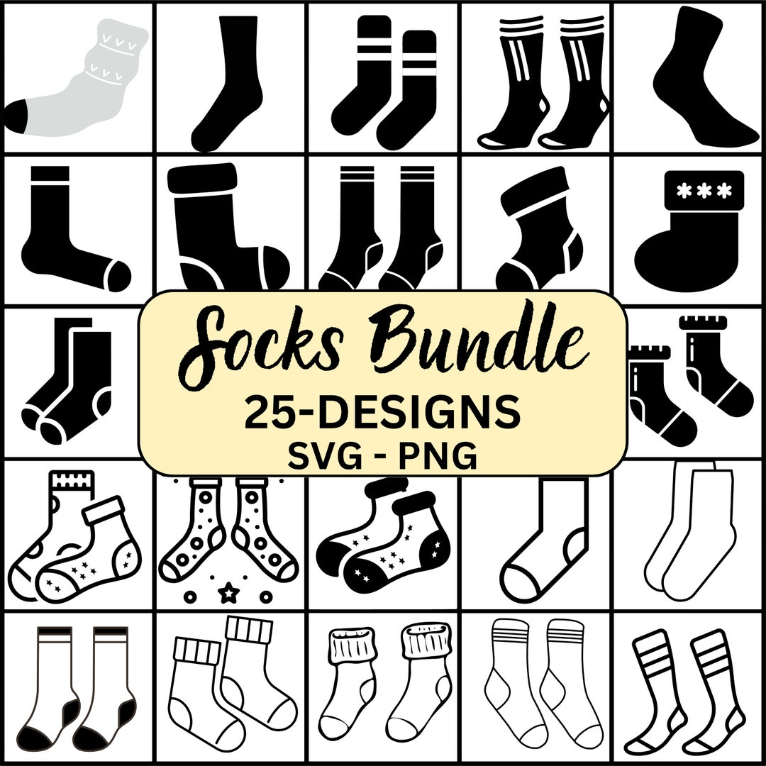 Socks Svg, Socks Svg Bundle, Sock Silhouette, Socks Cut Files, Socks ...