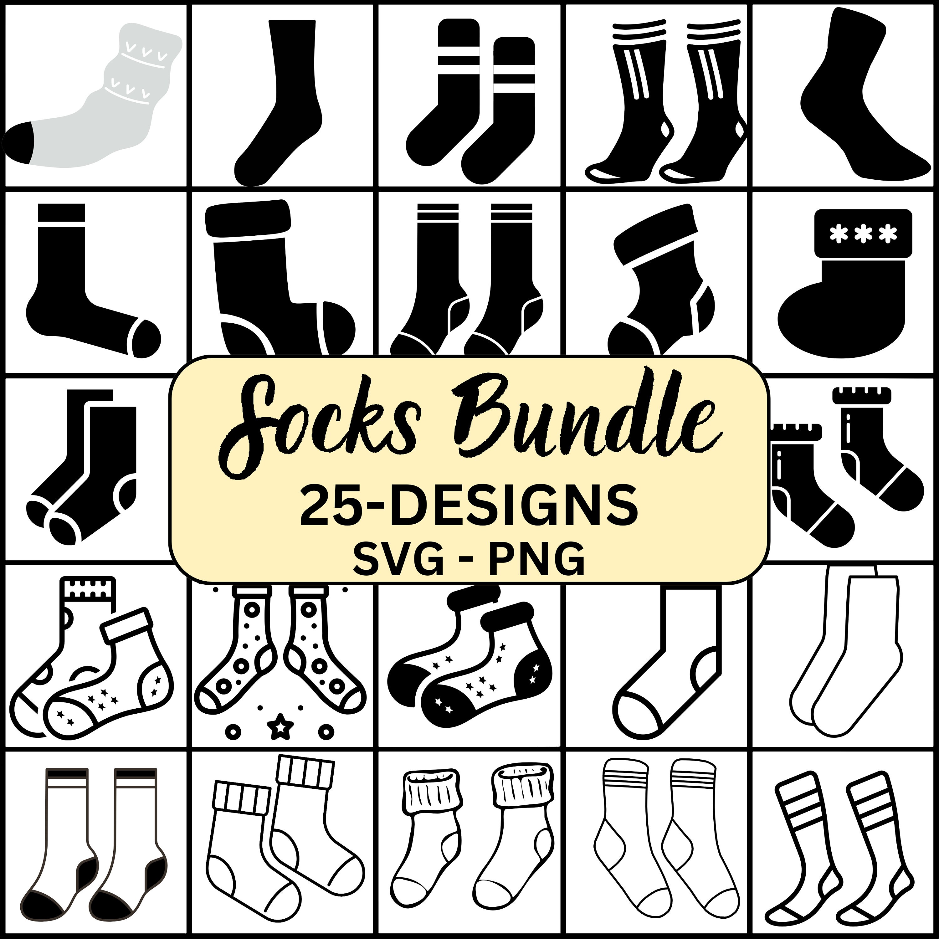 Socks Svg, Socks Svg Bundle, Sock Silhouette, Socks Cut Files, Socks ...