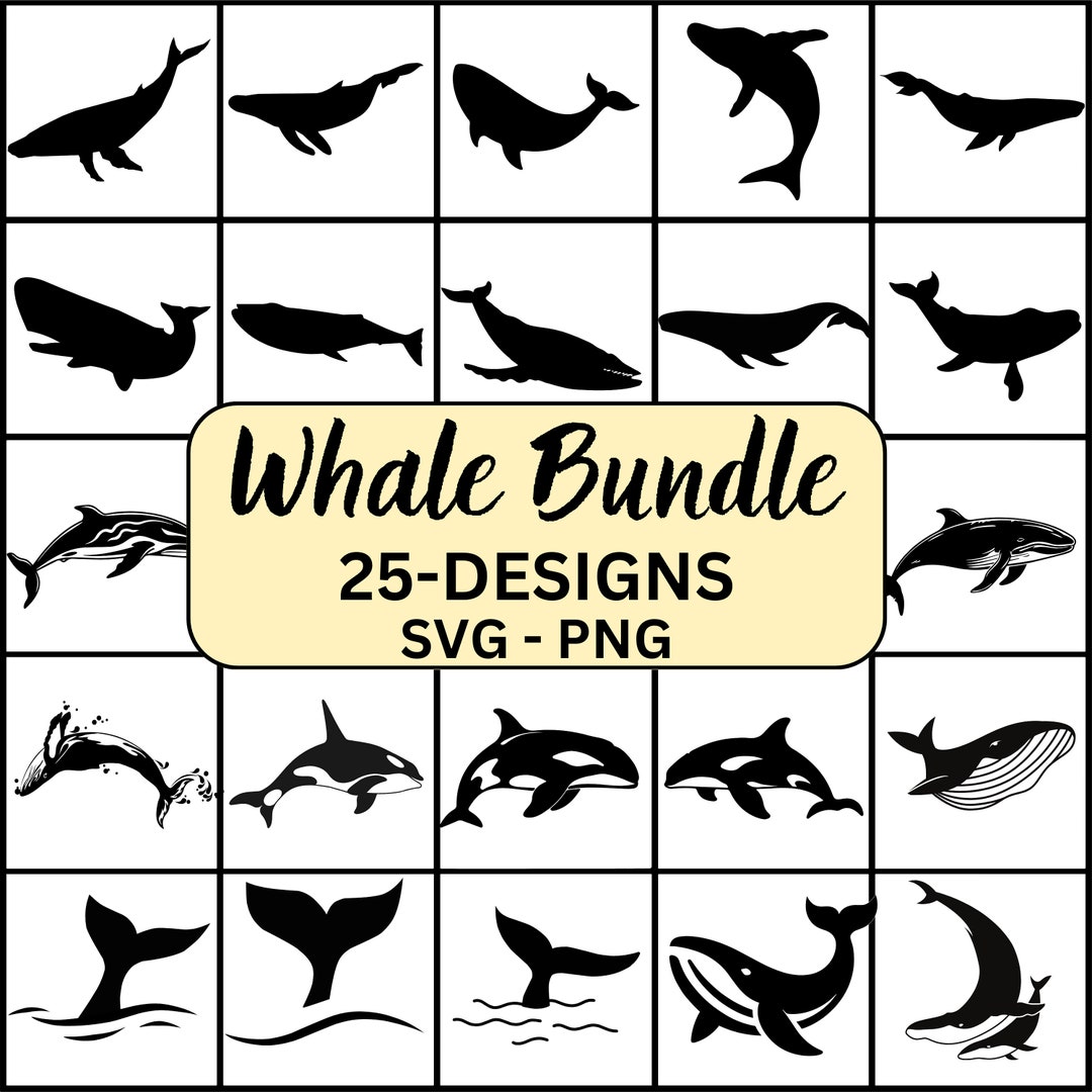 Whale Svg, Whales Svg, Whale Silhouette, Whale Svg Bundle, Whale Svg ...