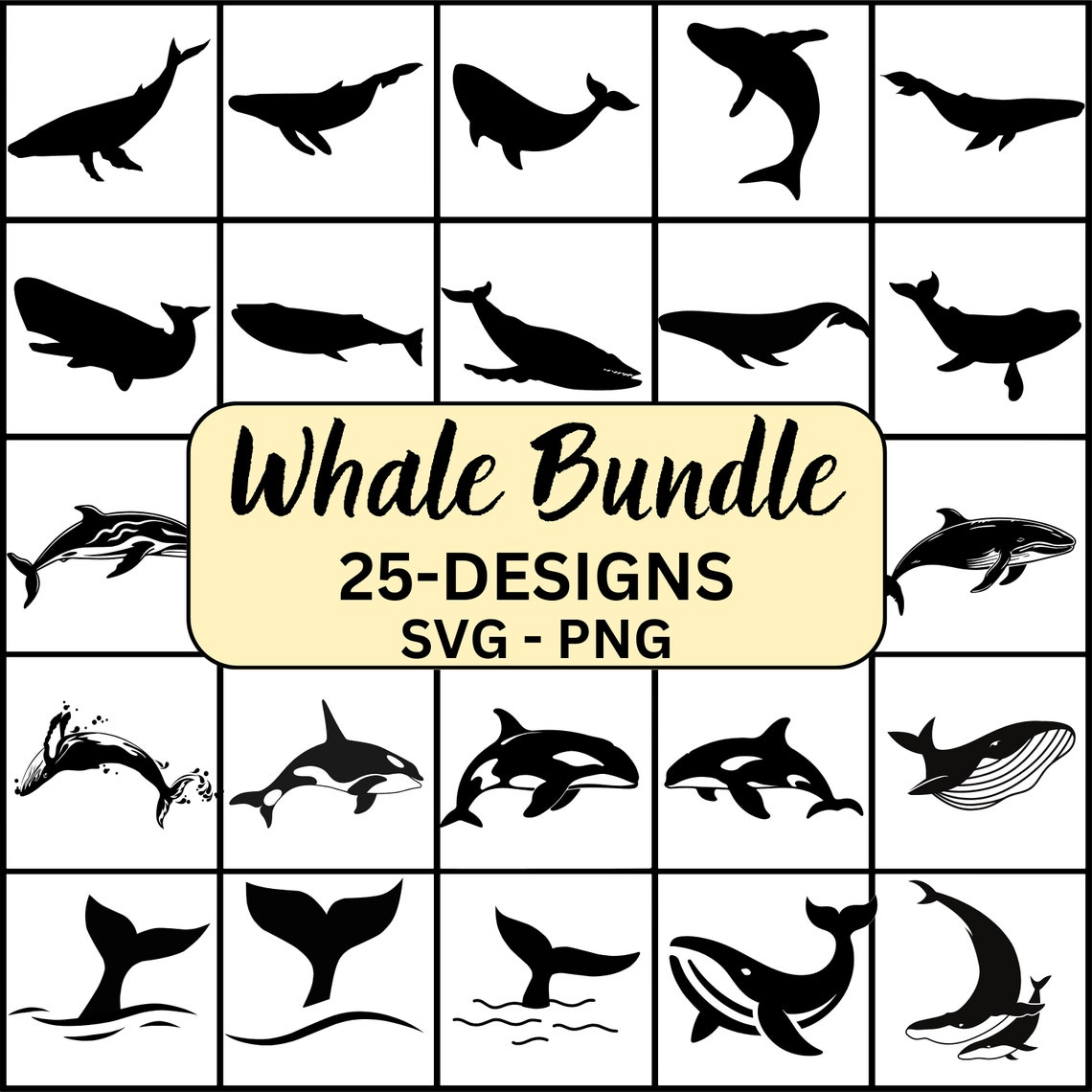Whale Svg, Whales Svg, Whale Silhouette, Whale Svg Bundle, Whale Svg ...