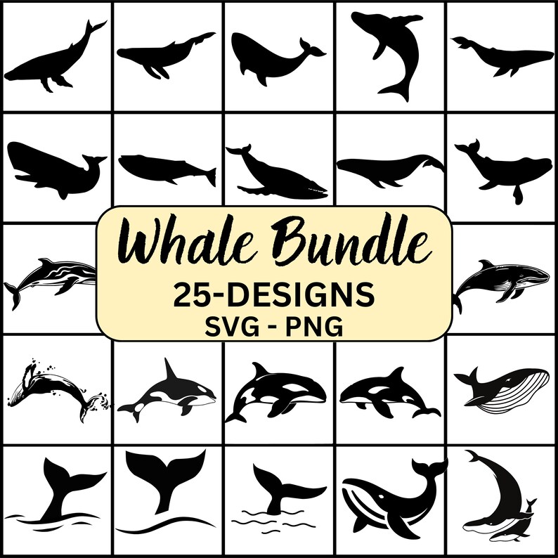 Whale Svg, Whales Svg, Whale Silhouette, Whale Svg Bundle, Whale Svg ...