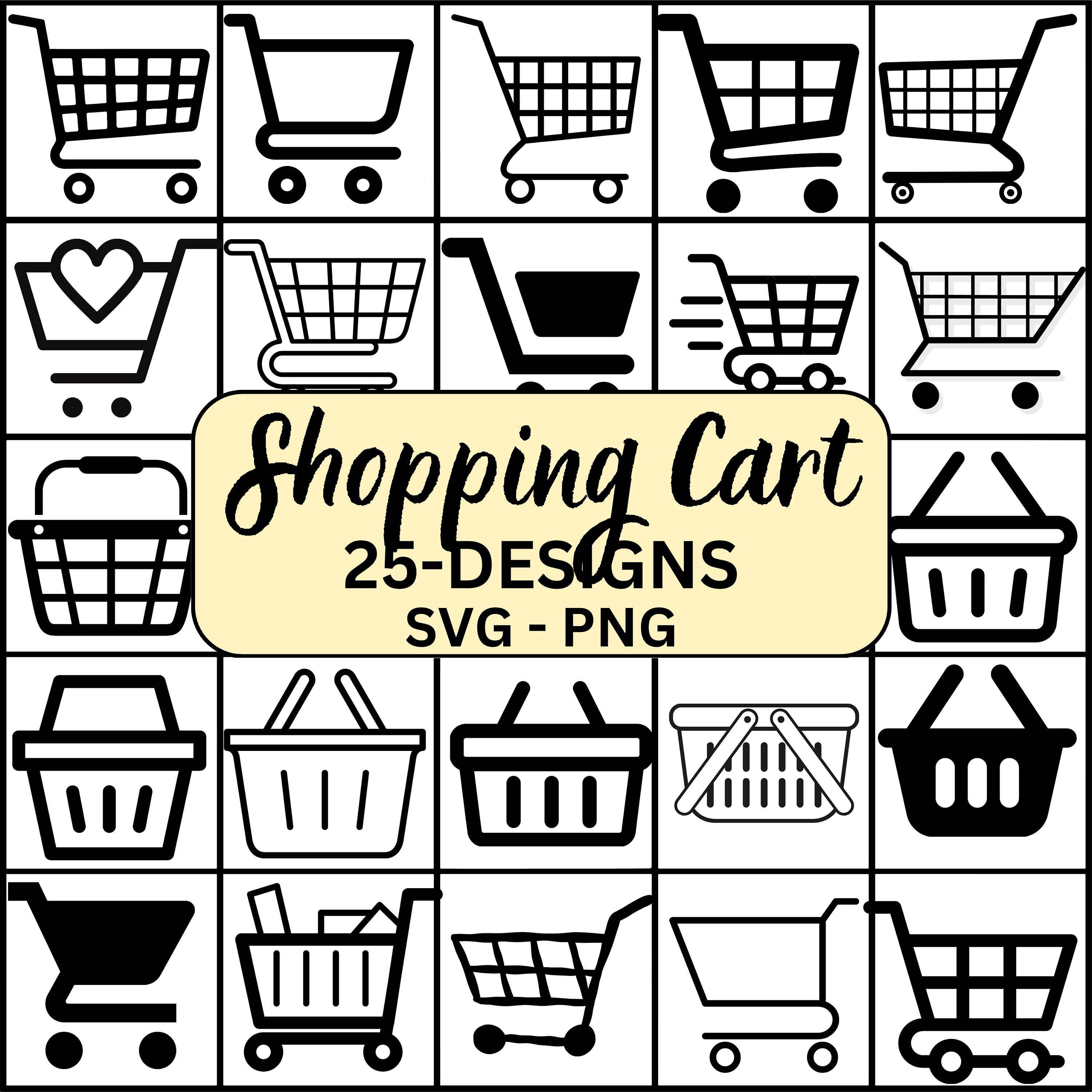 Shopping Cart Svg, Shopping Cart Silhouette, Shopping Basket Svg ...